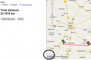 Measure Straight line distance in Google Map
