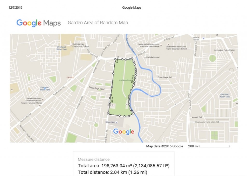 Measure Area in Google Map - Print and share measurement