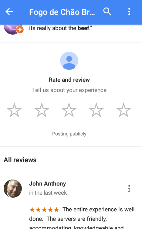 Google Maps Review Ratings of local Favorites - Know users view