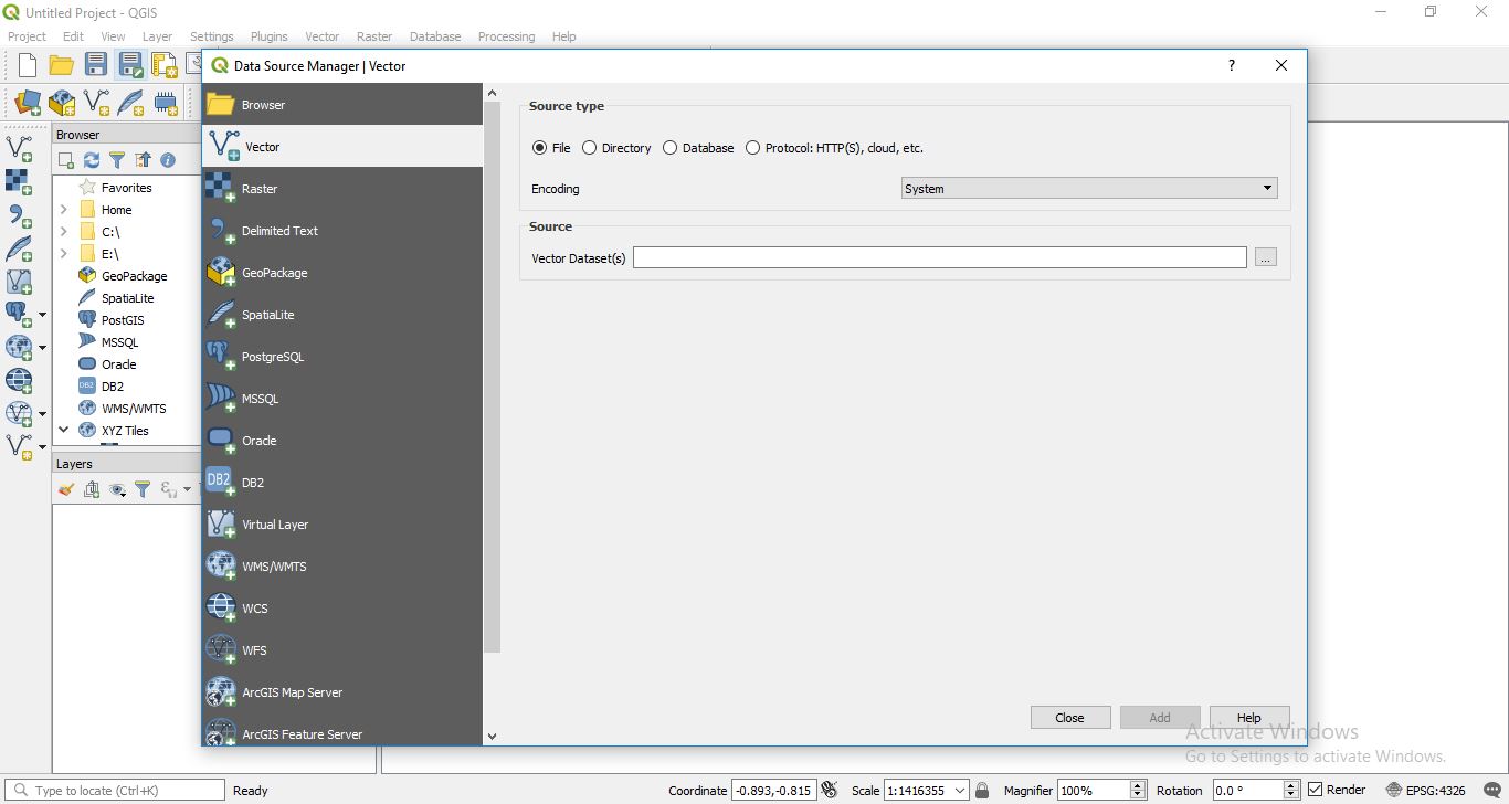 QGIS 3.4.4 open and view vector data