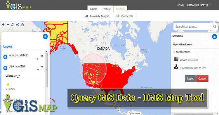 Query GIS Data - IGIS Map Tool