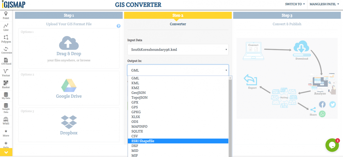 KML to Shapefile - Conversion