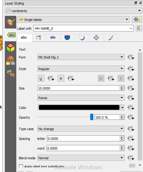 How to do layer labeling in QGIS 3.2.1 - use and change label