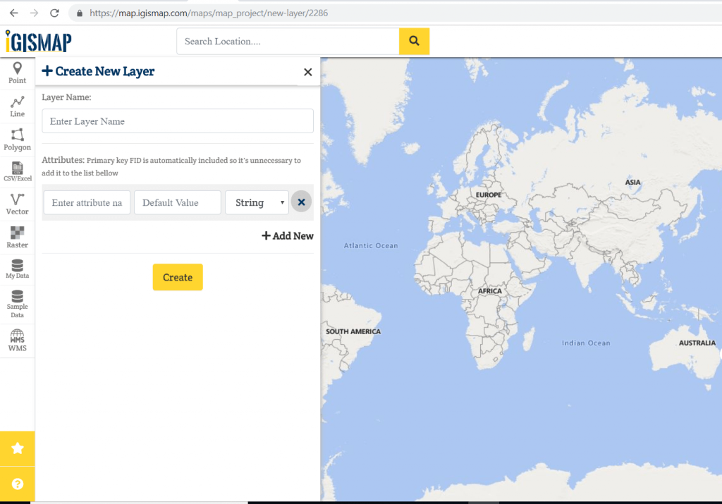 Create Map Layer - Point, Polygon, Multiline