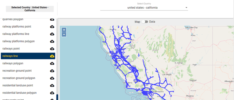 California GIS data - shapefile, administrative boundary, county, rail ...