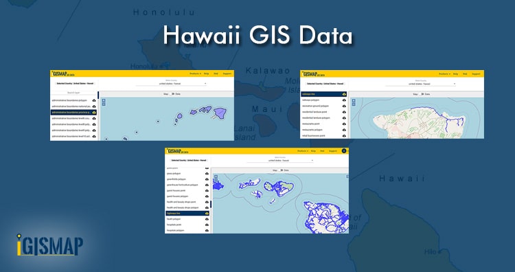 Download The United States - Hawaii GIS Data, Shapefile, counties,