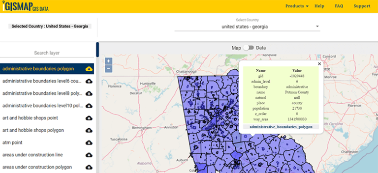 United States - Georgia Gis Data- shapefile, boundary, Counties ...