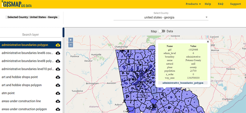 United States - Georgia Gis Data- shapefile, boundary, Counties ...