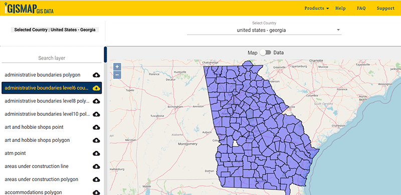 United States - Georgia Gis Data- shapefile, boundary, Counties ...