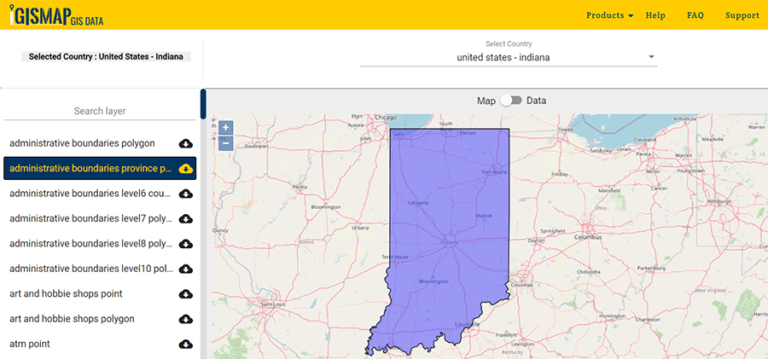 Download Indiana Counties GIS data - United States - Railways, Highway ...