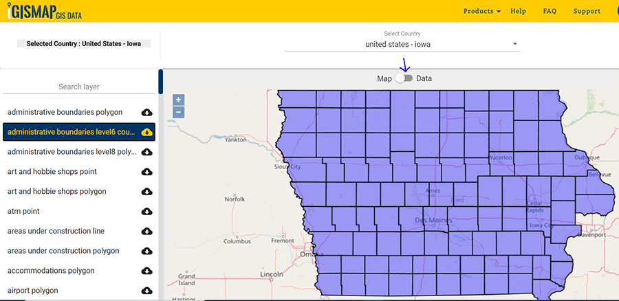 Download Iowa U.S. State GIS Data - Counties, boundaries, railways ...