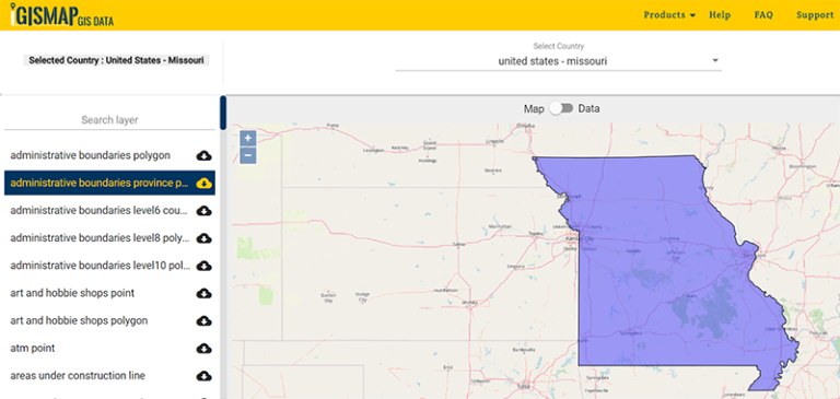 Download Missouri Gis Data Maps State, County- Shapefile, Rail, highway ...