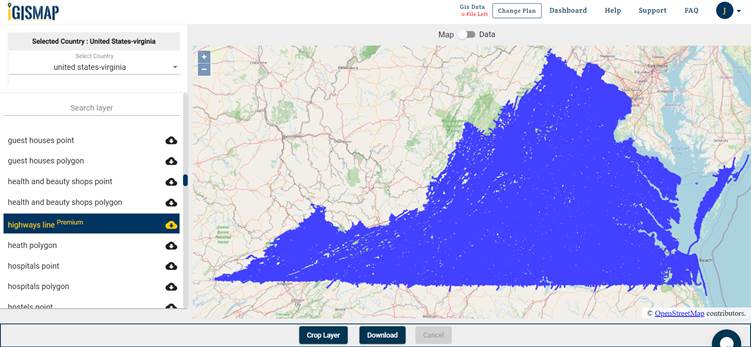 Download Virginia State GIS Maps – Boundary, Counties, Rail, highway
