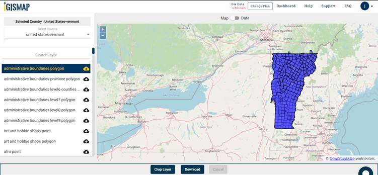Download Vermont State GIS Maps – Boundary, Counties, Rail, highway