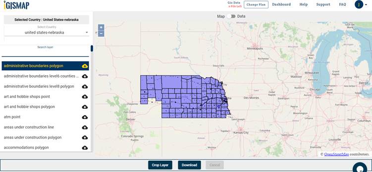 Download Nebraska State GIS Maps – Boundary, Counties, Rail, highway