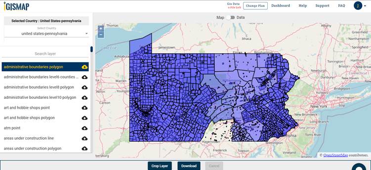 Download Pennsylvania State GIS Maps – Boundary, Counties, Rail, highway