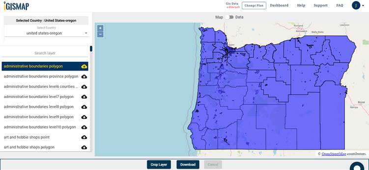 Download Oregon State GIS Maps – Boundary, Counties, Rail, highway