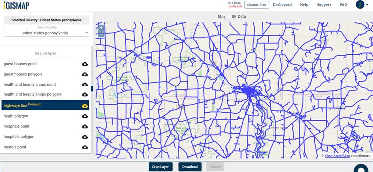 Download Pennsylvania State GIS Maps – Boundary, Counties, Rail, highway