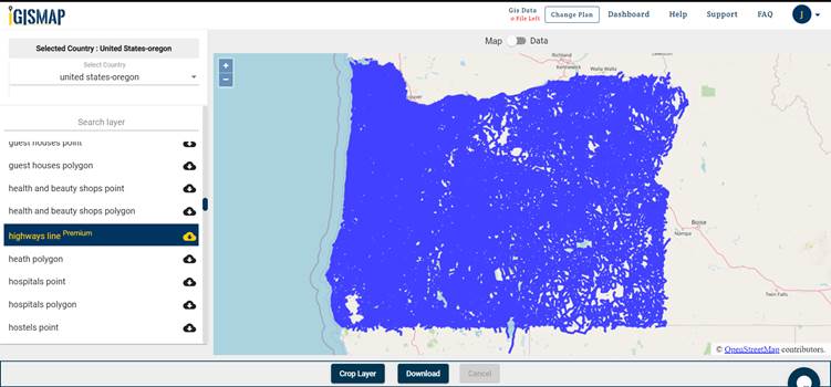 Download Oregon State GIS Maps – Boundary, Counties, Rail, highway