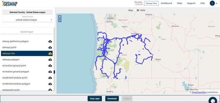 Download Oregon State GIS Maps – Boundary, Counties, Rail, highway