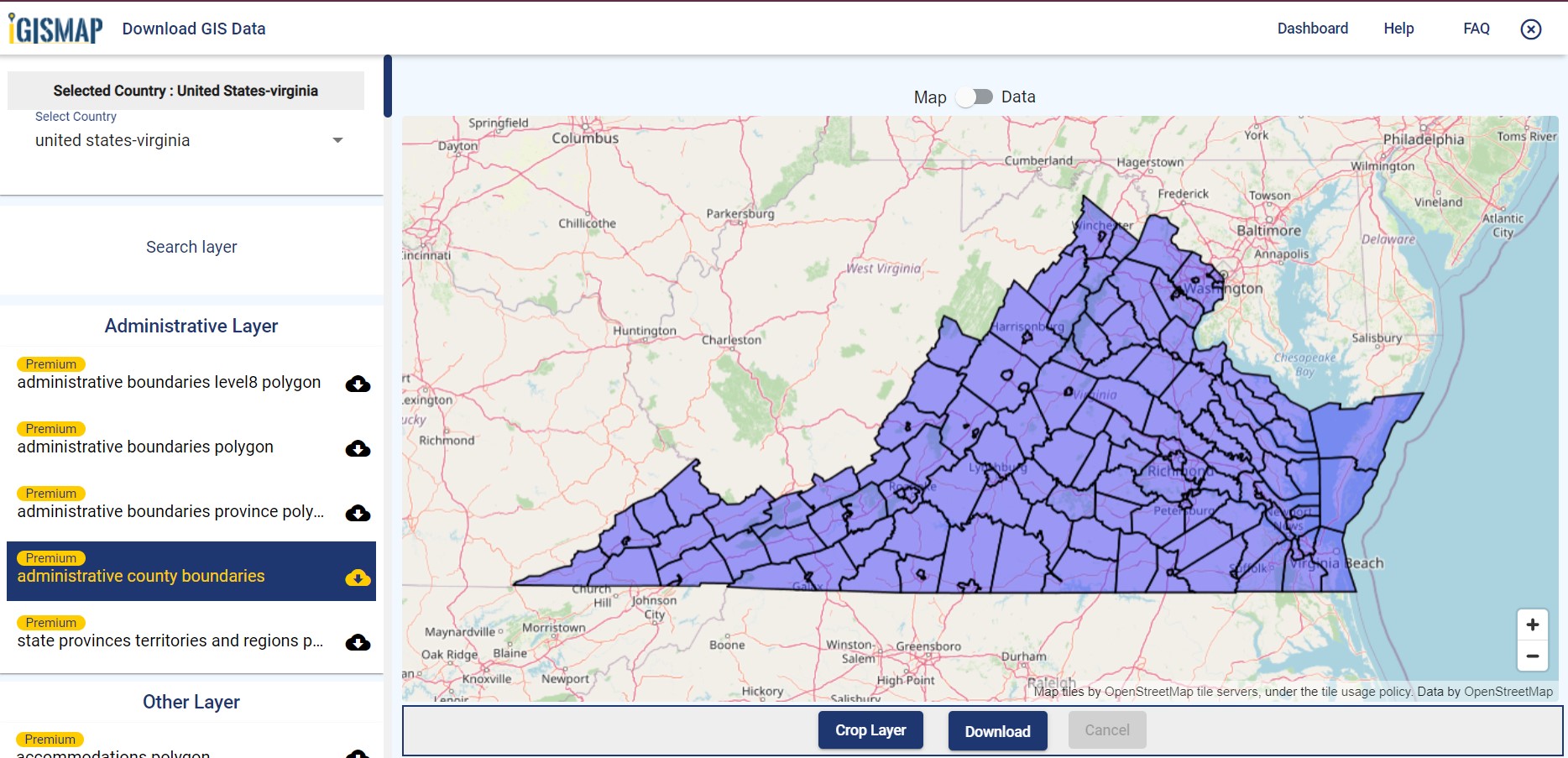 Download Virginia State GIS Maps – Boundary, Counties, Rail, highway