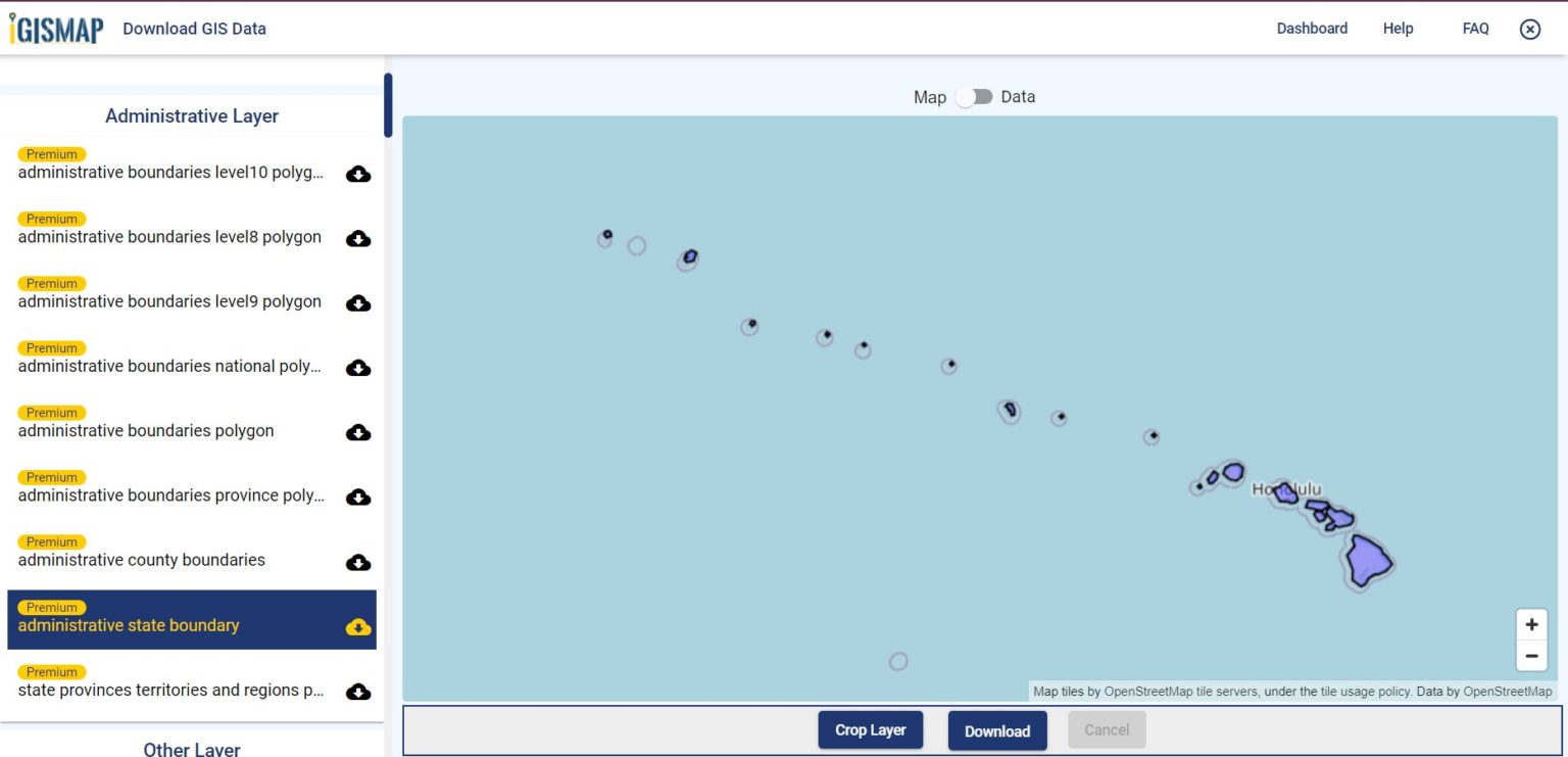 Download The United States - Hawaii Gis Data, Shapefile, counties,
