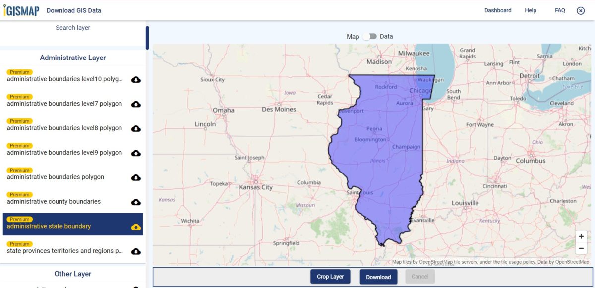 Download Illinois Counties GIS data - United States - Railway, Highway ...