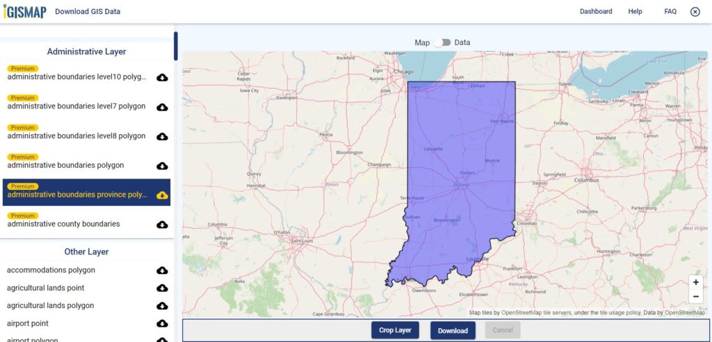 Download Indiana Counties GIS data - United States - Railways, Highway ...
