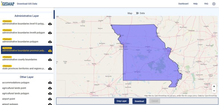 Download Missouri GIS Data Maps State, County- Shapefile, Rail, highway ...