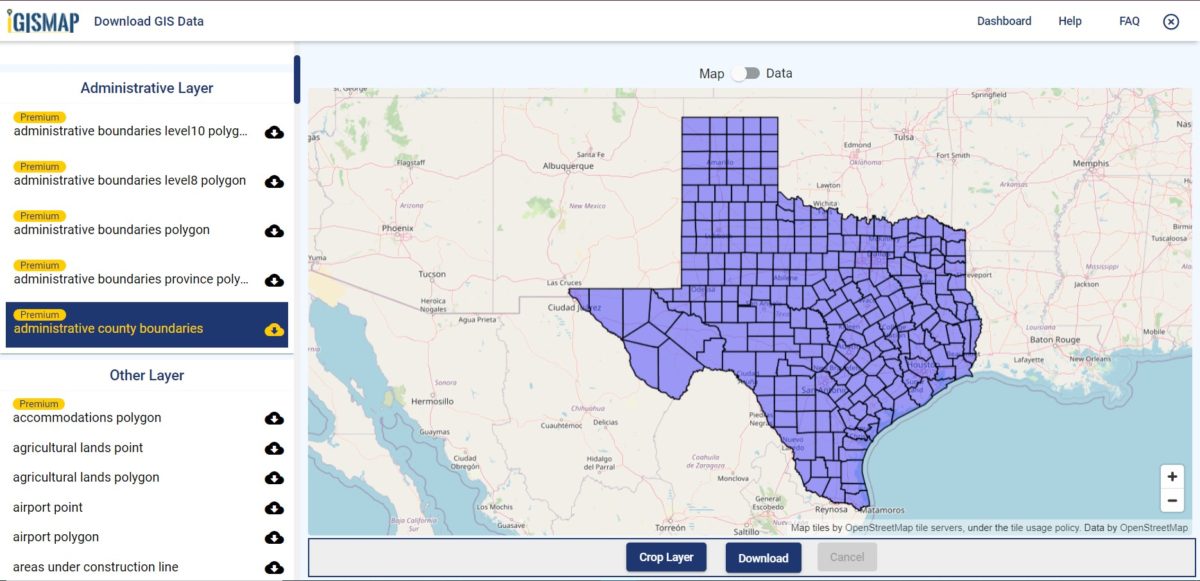 Download Texas State GIS Maps – Boundary, County, rail, highway line