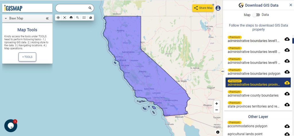 California GIS data - shapefile, administrative boundary, county, rail ...