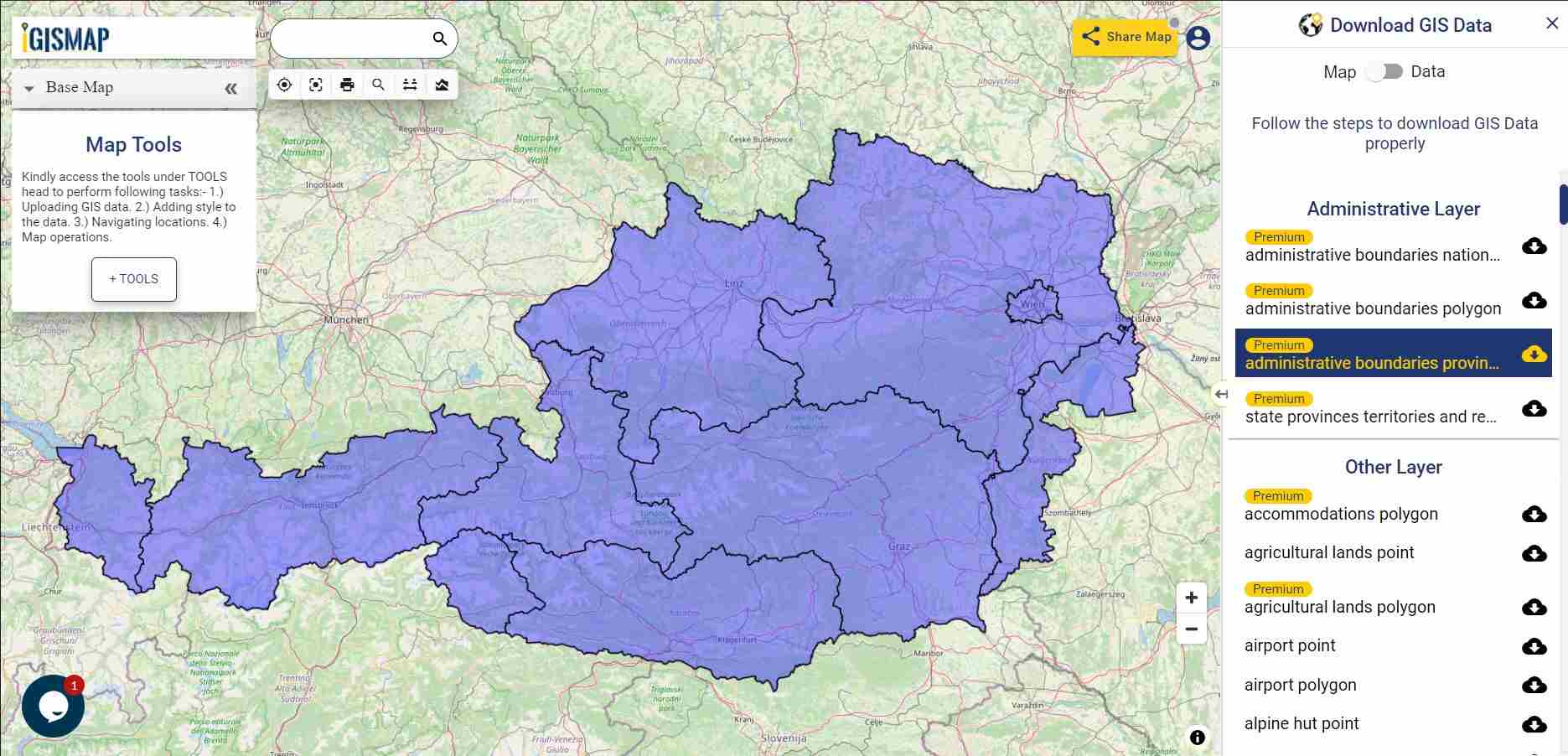 Download Austria Shapefiles - Administrative Boundaries, Highway and ...