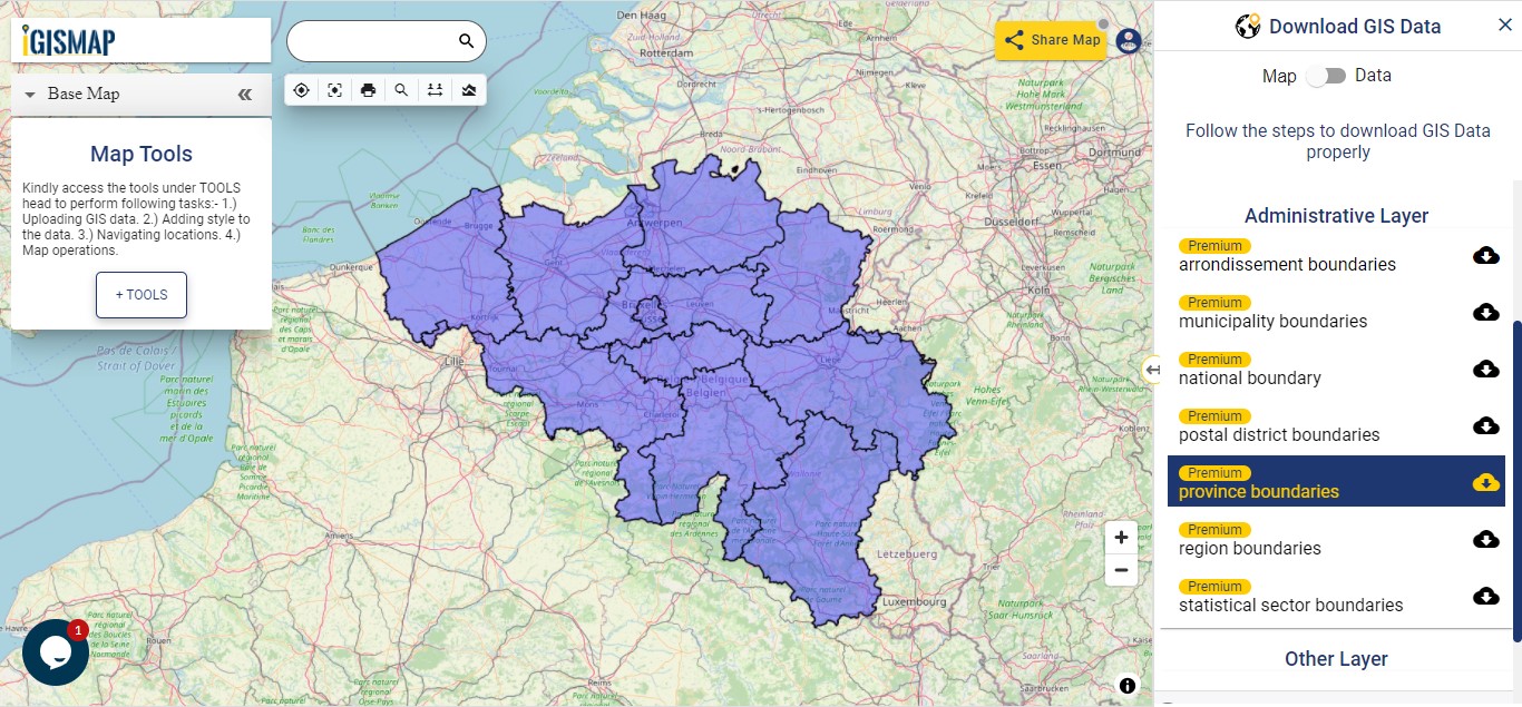 Download Belgium Administrative Boundary Shapefiles - Provinces ...