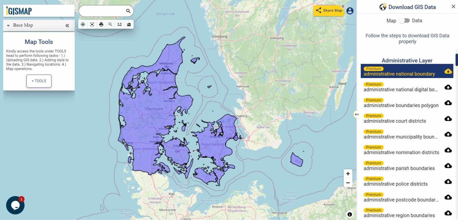 Download Denmark Administrative Boundary Shapefiles - Regions ...