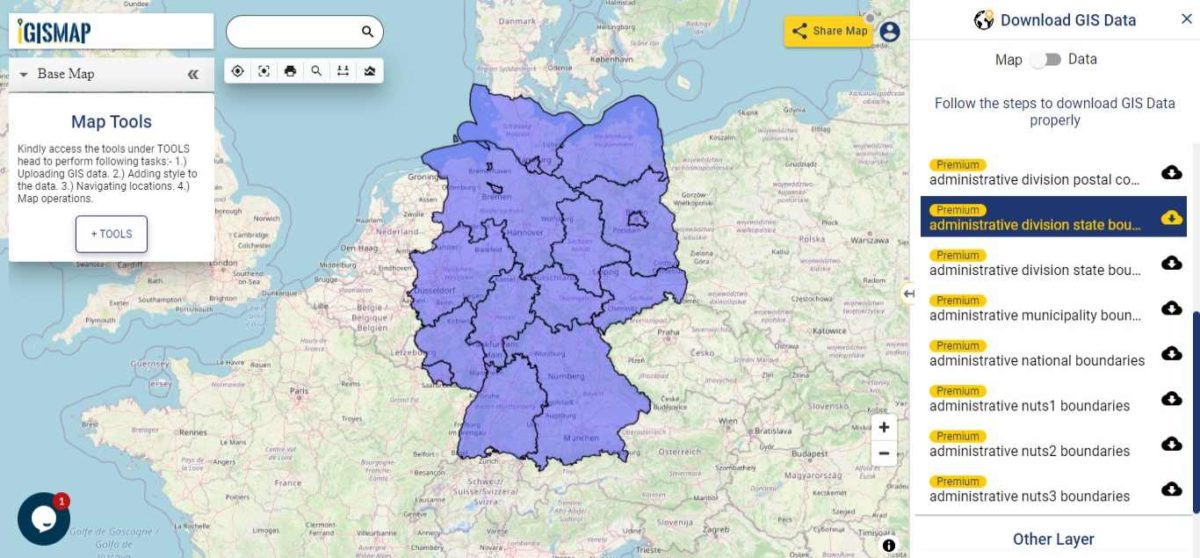 Download Germany Administrative Boundary Shapefiles - States, Districts ...