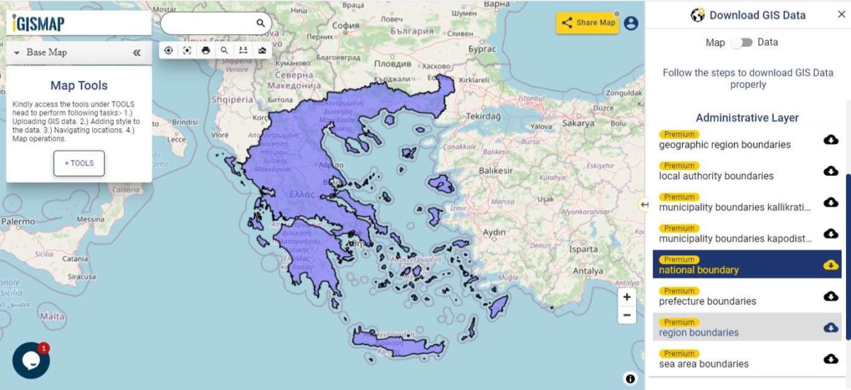 Download Greece Administrative Boundary Shapefiles - Regions ...