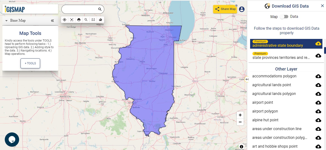 Download Illinois Counties GIS data - United States - Railway, Highway ...