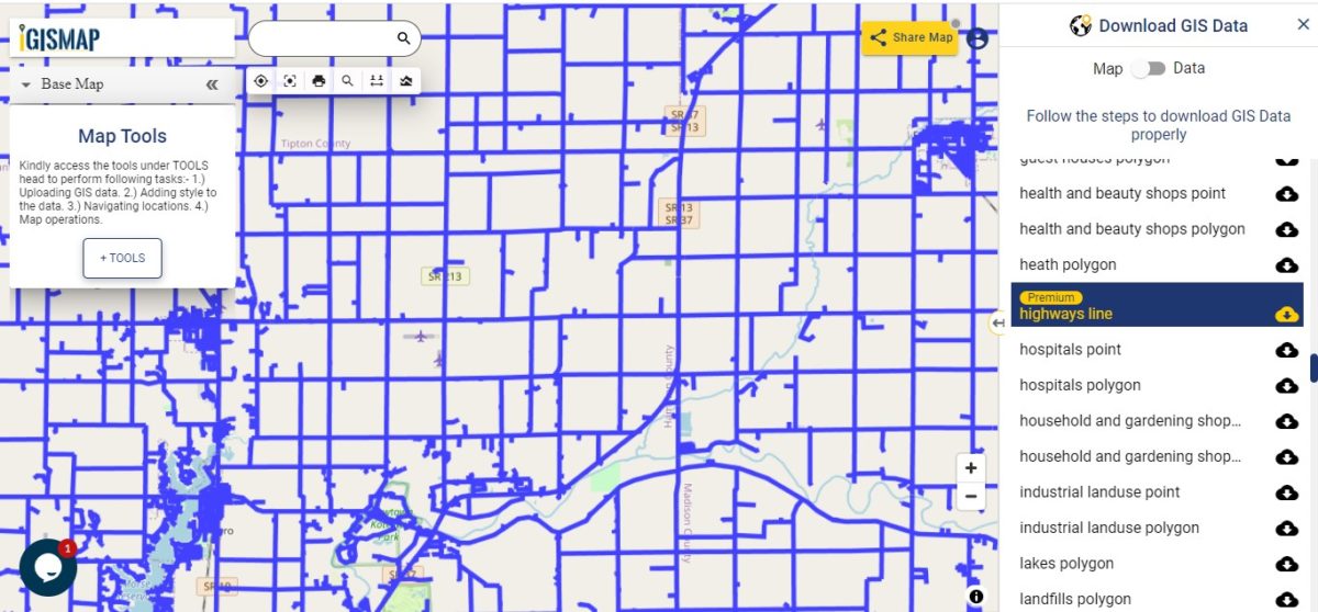 Download Indiana Counties GIS data - United States - Railways, Highway ...