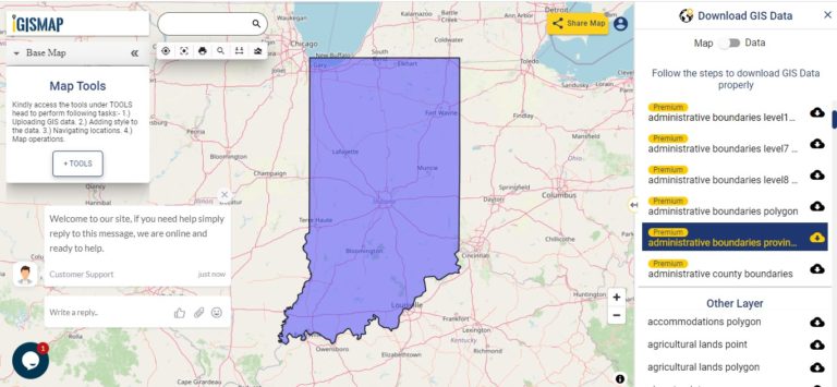 Download Indiana Counties GIS data - United States - Railways, Highway ...