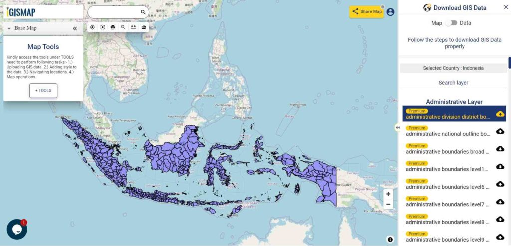 Download Indonesia Administrative Boundary Shapefiles - Provinces ...