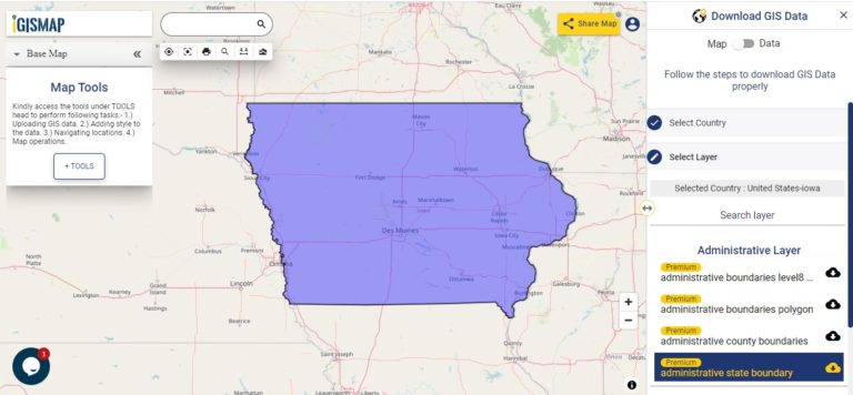 Download Iowa USA State GIS Data - Counties, boundaries, railways ...