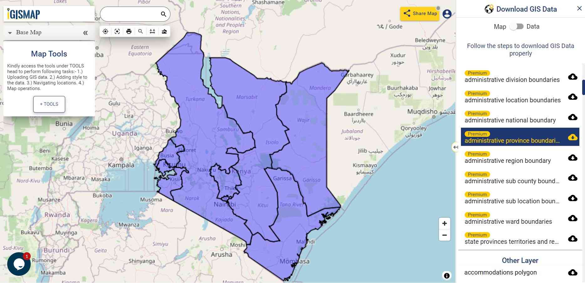 Download Kenya Administrative Boundary Shapefiles - Provinces, Districts, Counties and more