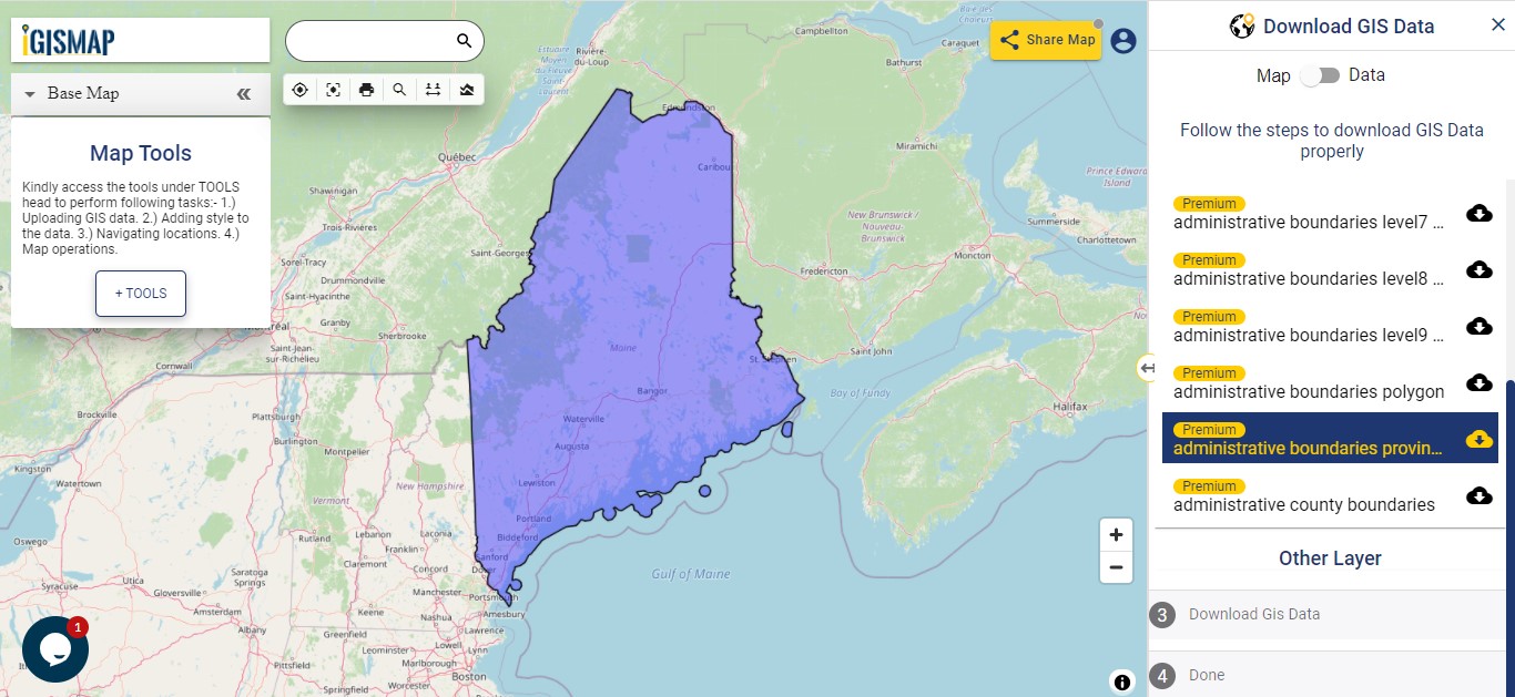 Download Maine State GIS Maps - Boundary, Counties, Rail, highway