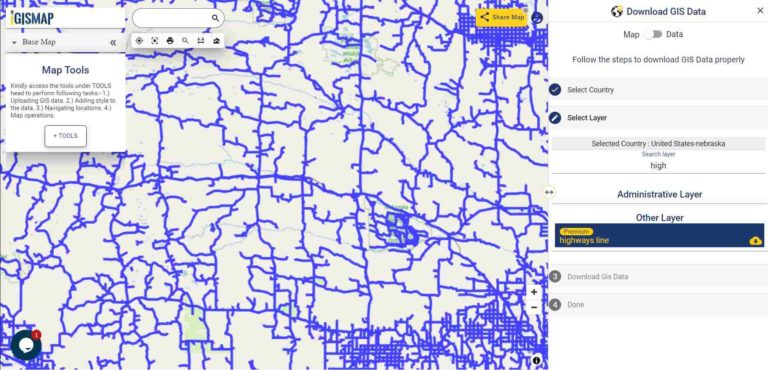 Download Nebraska State GIS Maps – Boundary, Counties, Railway, Highway