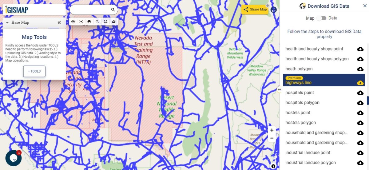 Download Nevada State GIS Maps – Boundary, Counties, Rail, highway