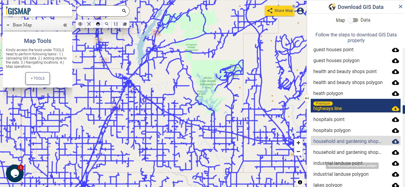 Download Oklahoma State GIS Maps – Boundary, Counties, Rail, highway