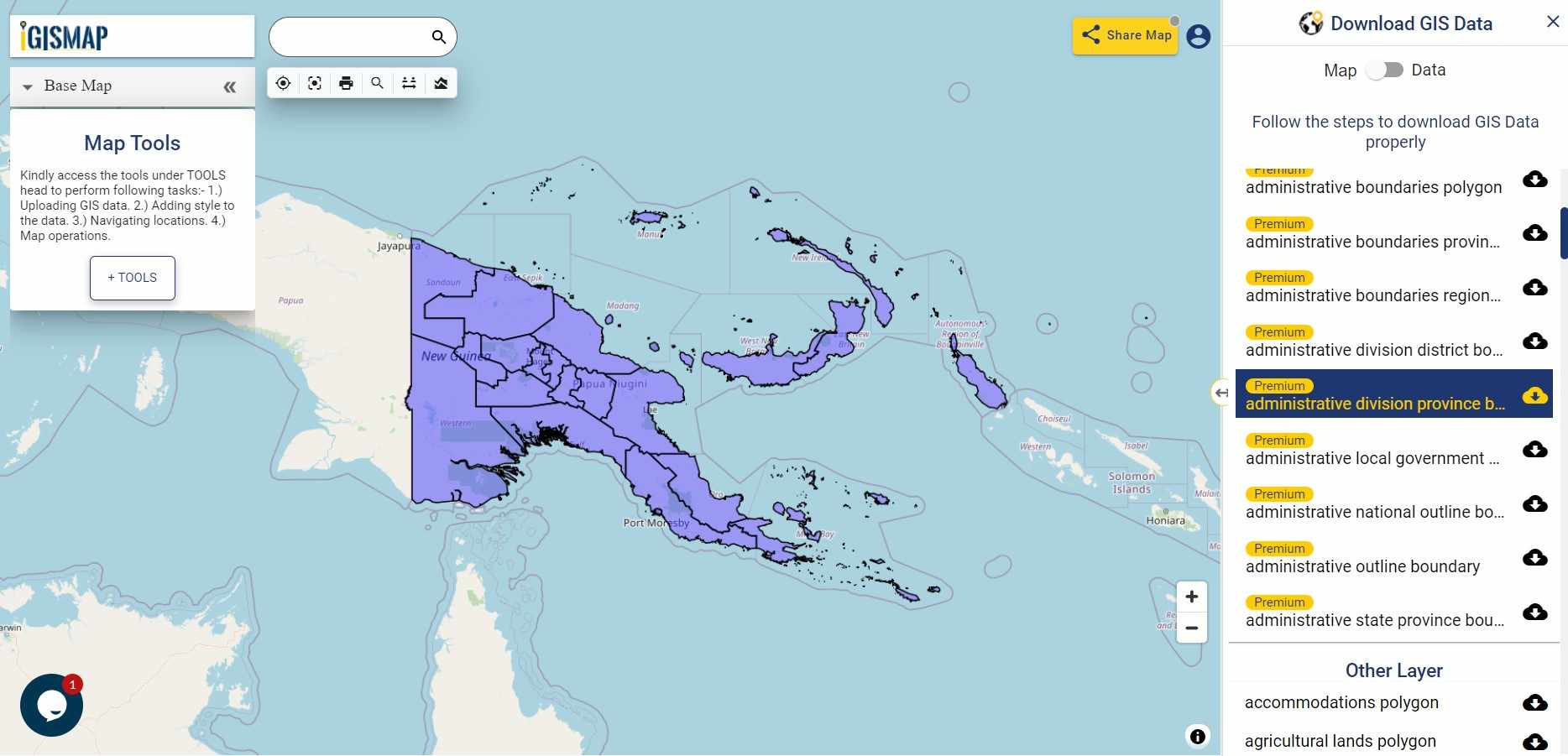 Download Papua New Guinea Administrative Boundary Shapefiles ...