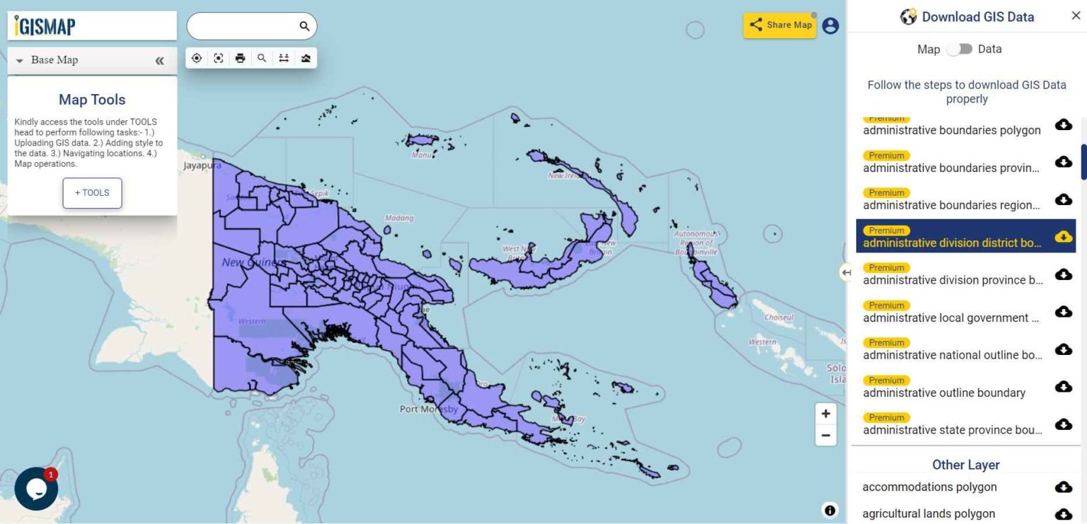 Download Papua New Guinea Administrative Boundary Shapefiles ...