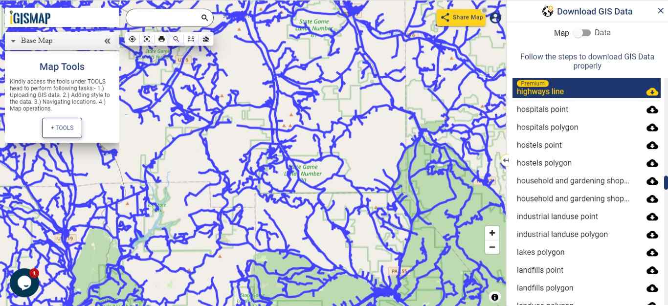 Download Pennsylvania State GIS Maps – Boundary, Counties, Rail, highway
