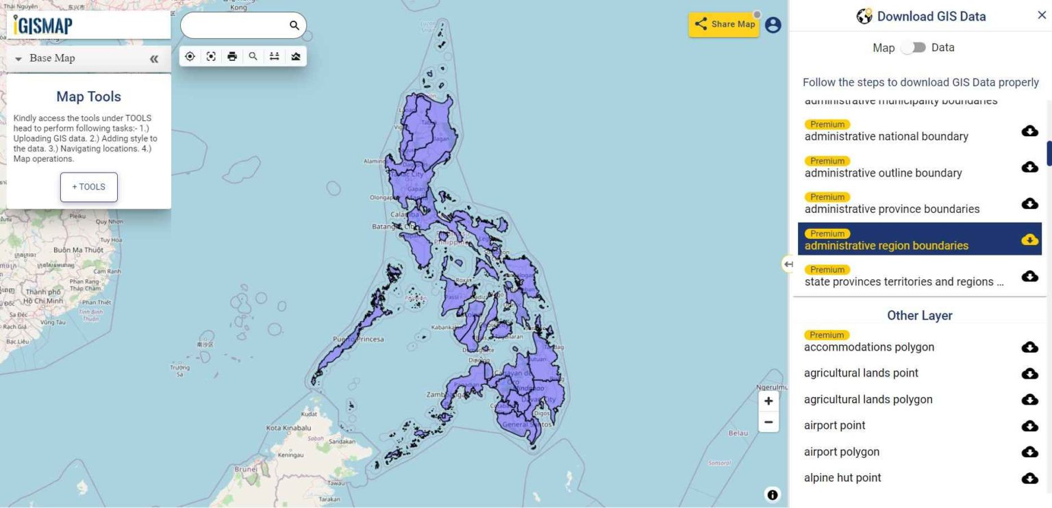 Download Philippines Administrative Boundary Shapefiles - Regions ...